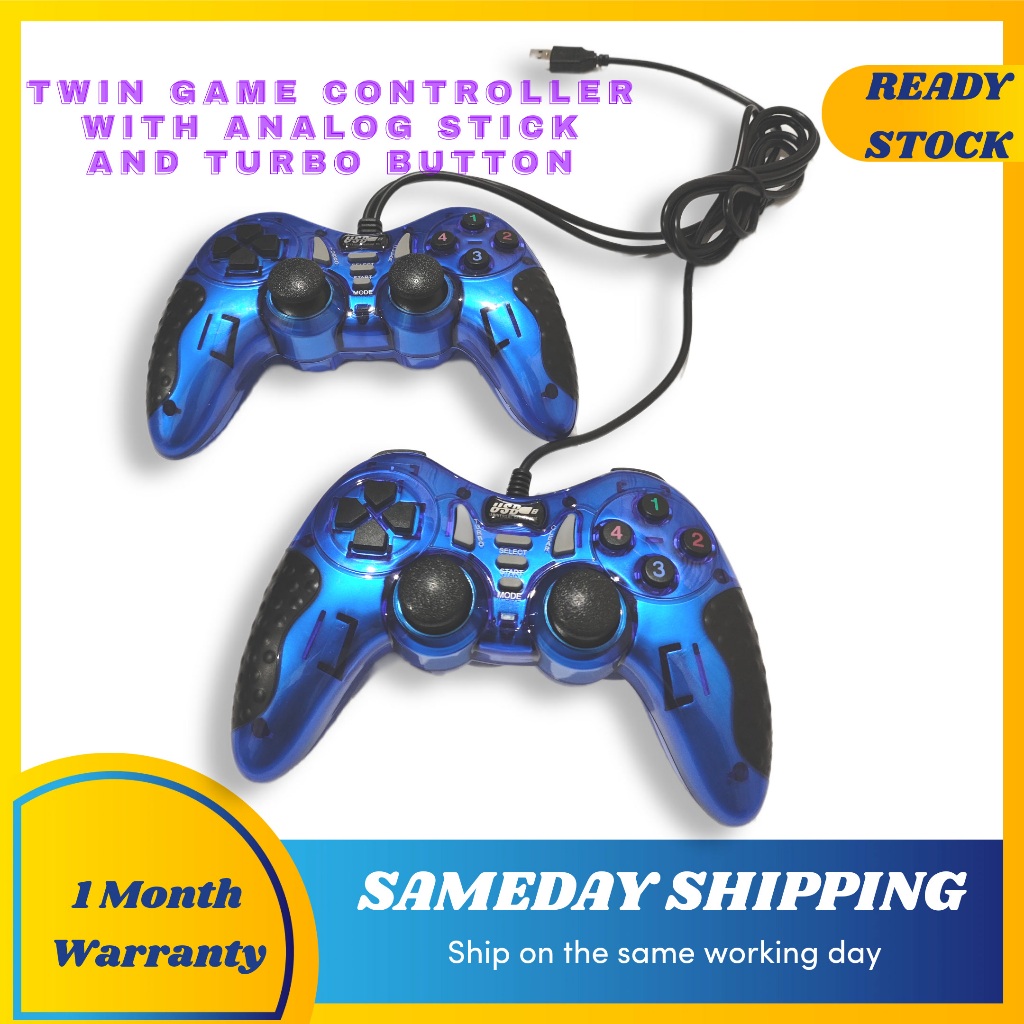 TWIN WIRED GAME CONTROLLER WITH ANALOG AND TURBO BUTTON | Shopee Malaysia