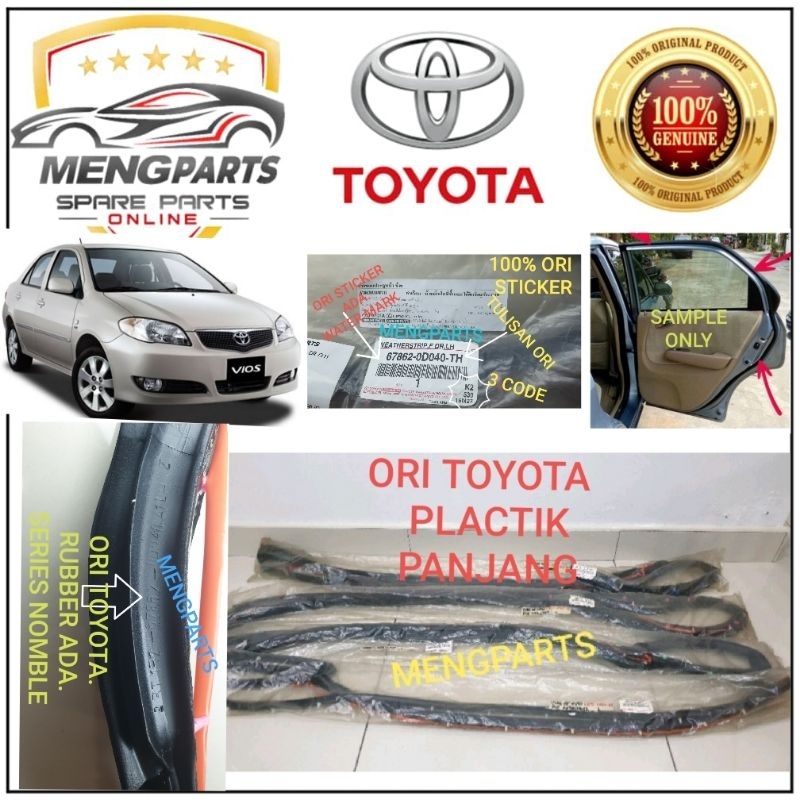 ORIGINAL TOYOTA VIOS NCP42 2002Y-2007Y DOOR RUBBER *IN DOOR * 67861 ...