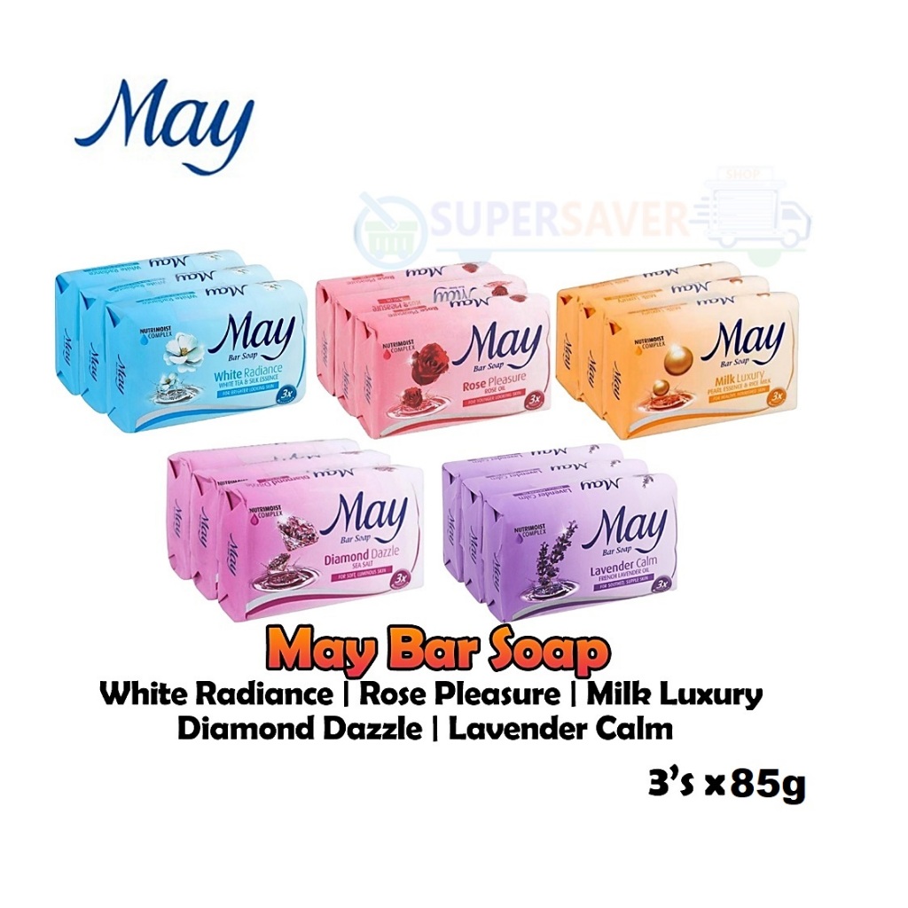 May Bar Soap (3's x 85g)White Radiance/ Diamond Dazzle/Rose Pleasure ...