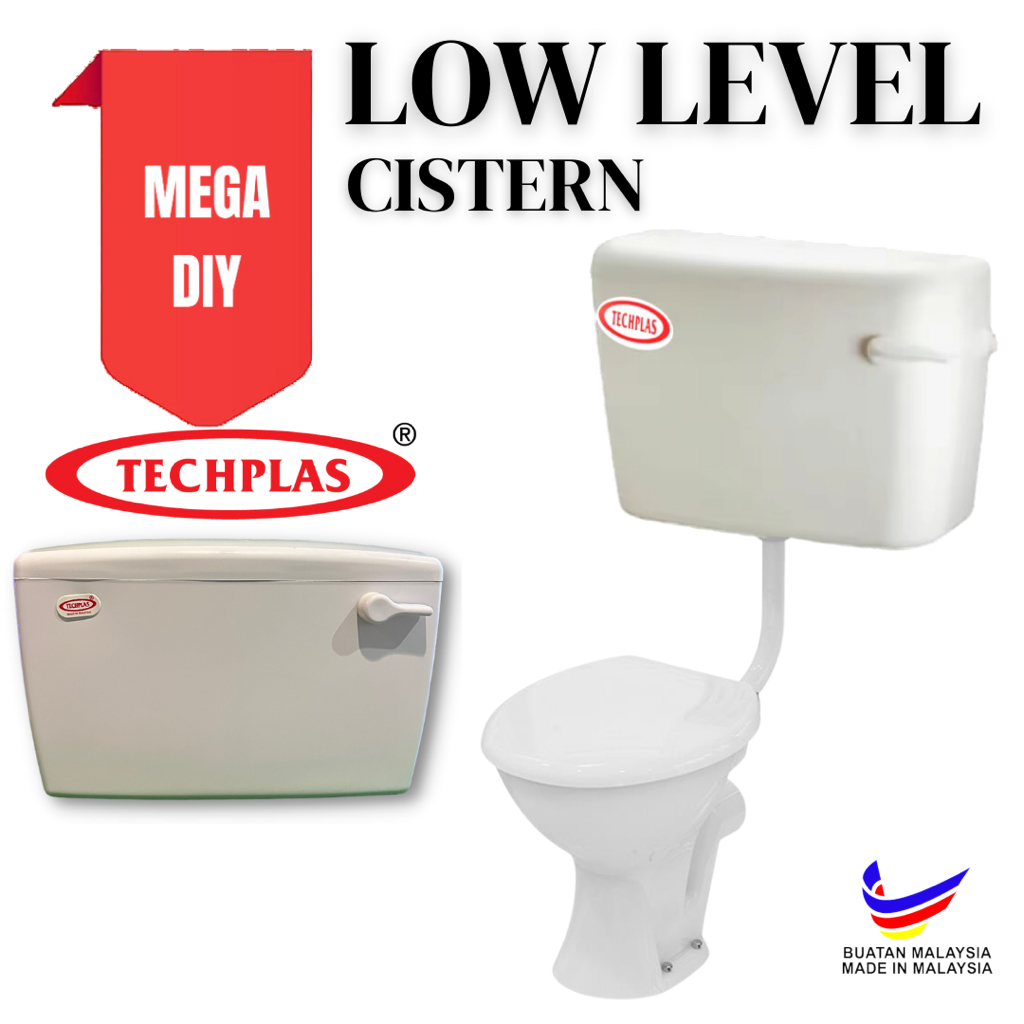 Techplas Low Level White Water Cistern Tandas Kotak Jamban Kotak Duduk ...
