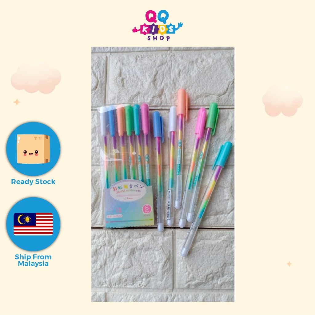 Japan Design Colourful Rainbow Pen ( Highlight ) Cute Pen Pen Warna ...