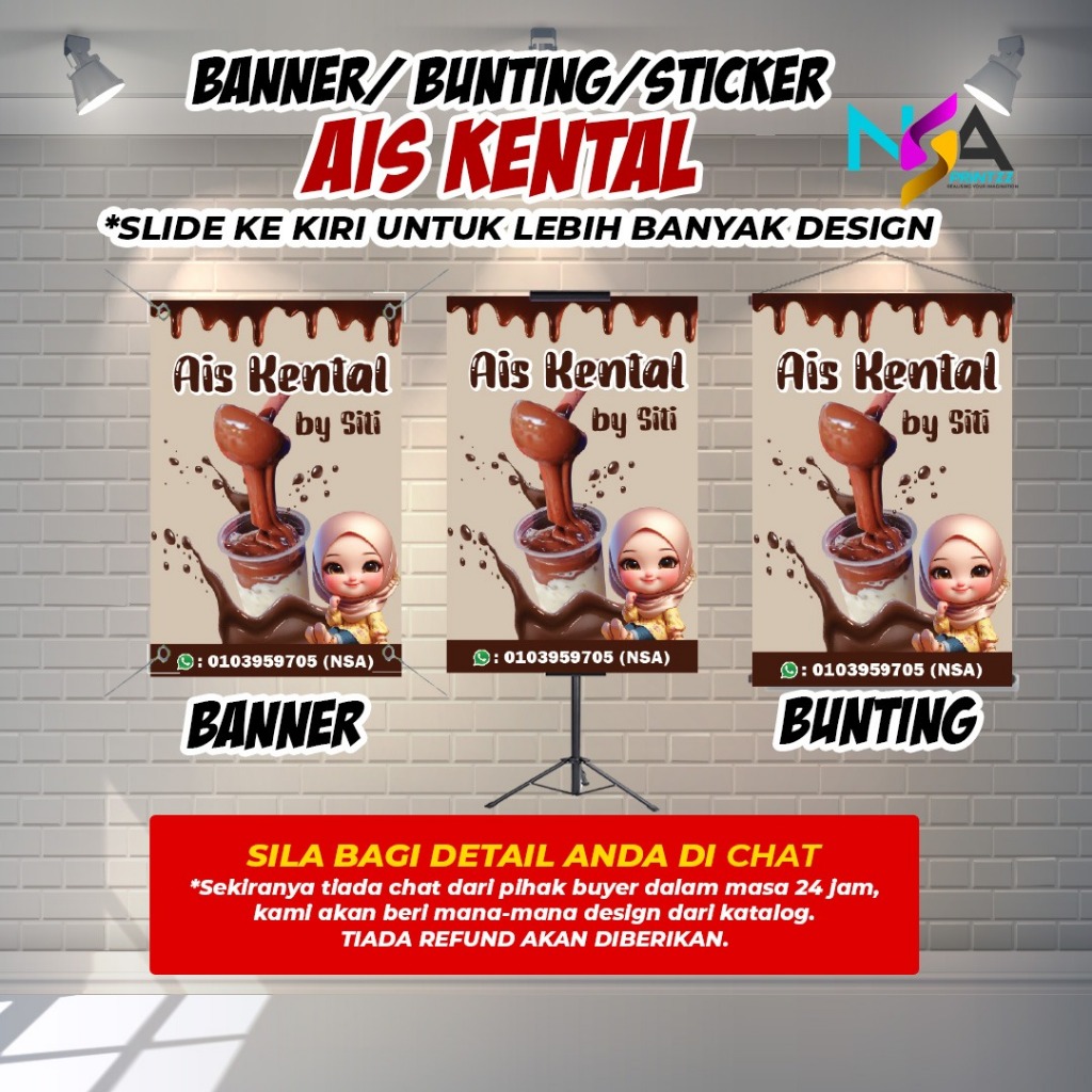 Bunting dan Banner Ais Kental Sticky Milky | Shopee Malaysia