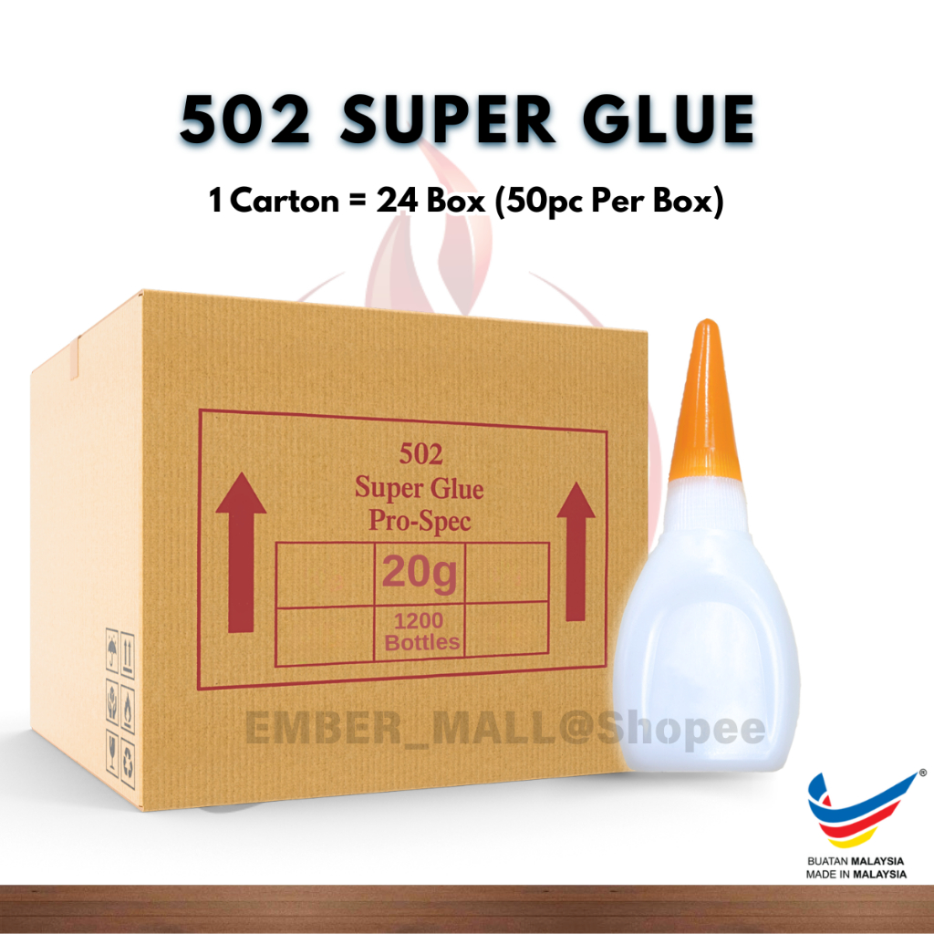 [Bulk] (1 Carton*1200Bottles ) 502 Super Glue 3 Second Strong Super ...