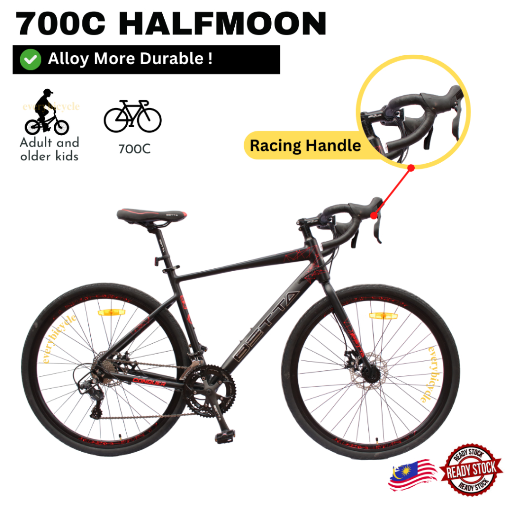 700C HALFMOON Alloy Racing Bike 18 speed Internal Cable/Double Wall ...