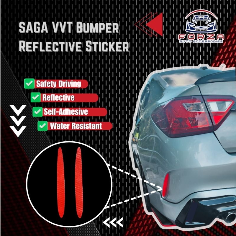 Proton SAGA VVT 2019-2024 3M™ Bumper Reflective Sticker (2PCS) saga vvt ...