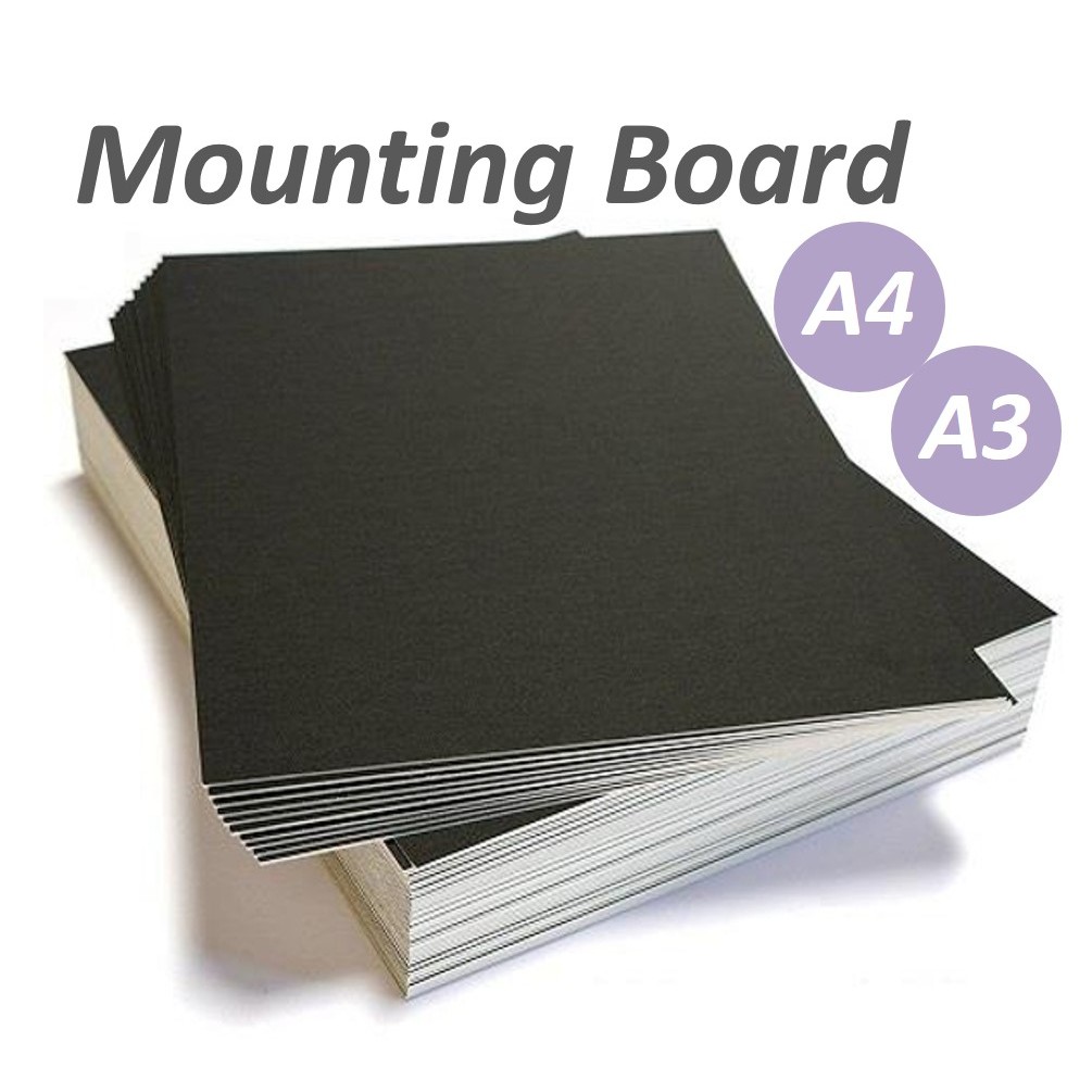 Mounting Board Black A4 and A3 Size Thick Card Book Cover Binding ...