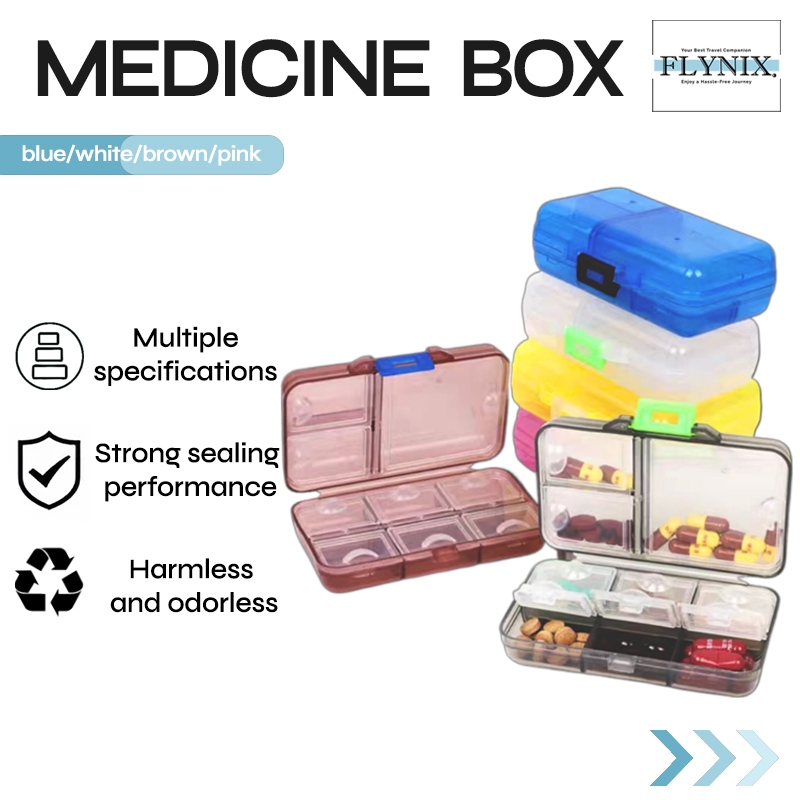 9 Compartments Medicine Storage Box Portable Pill Case Box Medicine ...