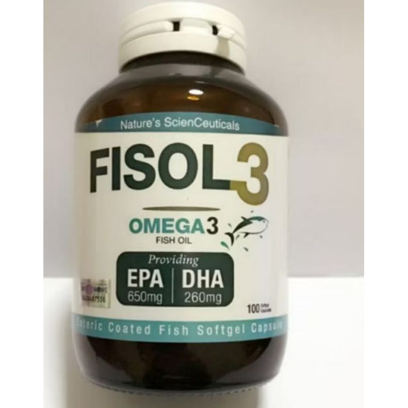 FISOL 3 Omega -3 Fish Oil (100 Capsule)(30 Capsule)(GOLD (60 Capsule ...