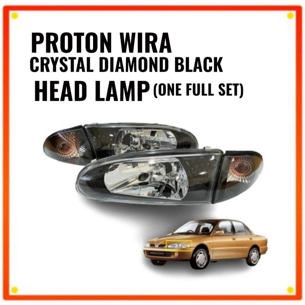 PROTON WIRA DIAMOND CRYSTAL SMOKE BLACK HEAD LAMP LIGHT LAMPU DEPAN ONE ...
