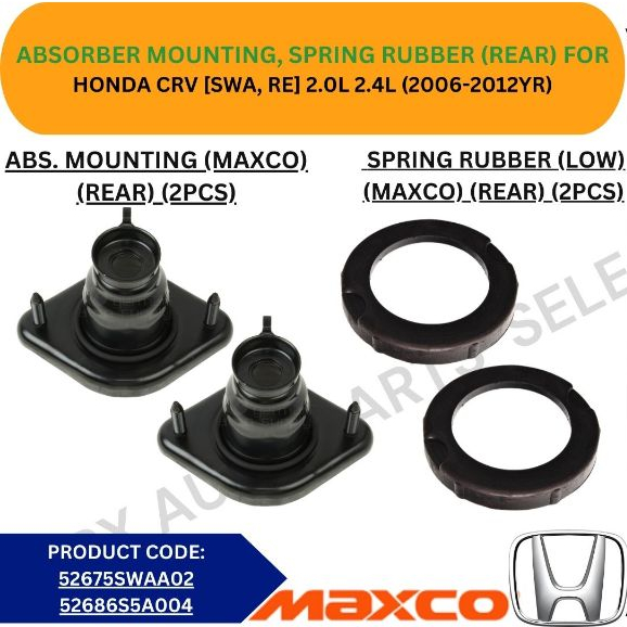 ABSORBER MOUNTING, SPRING RUBBER, STOPPER (REAR) FOR HONDA CRV [SWA, RE ...
