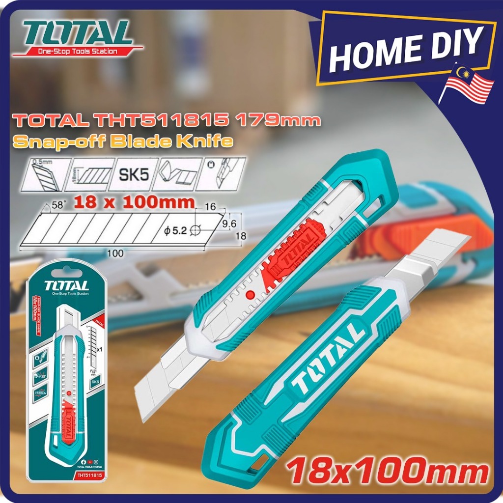 TOTAL THT511815 173mm Snap-off Blade Knife/ DIY Knife Blade/ Air ...