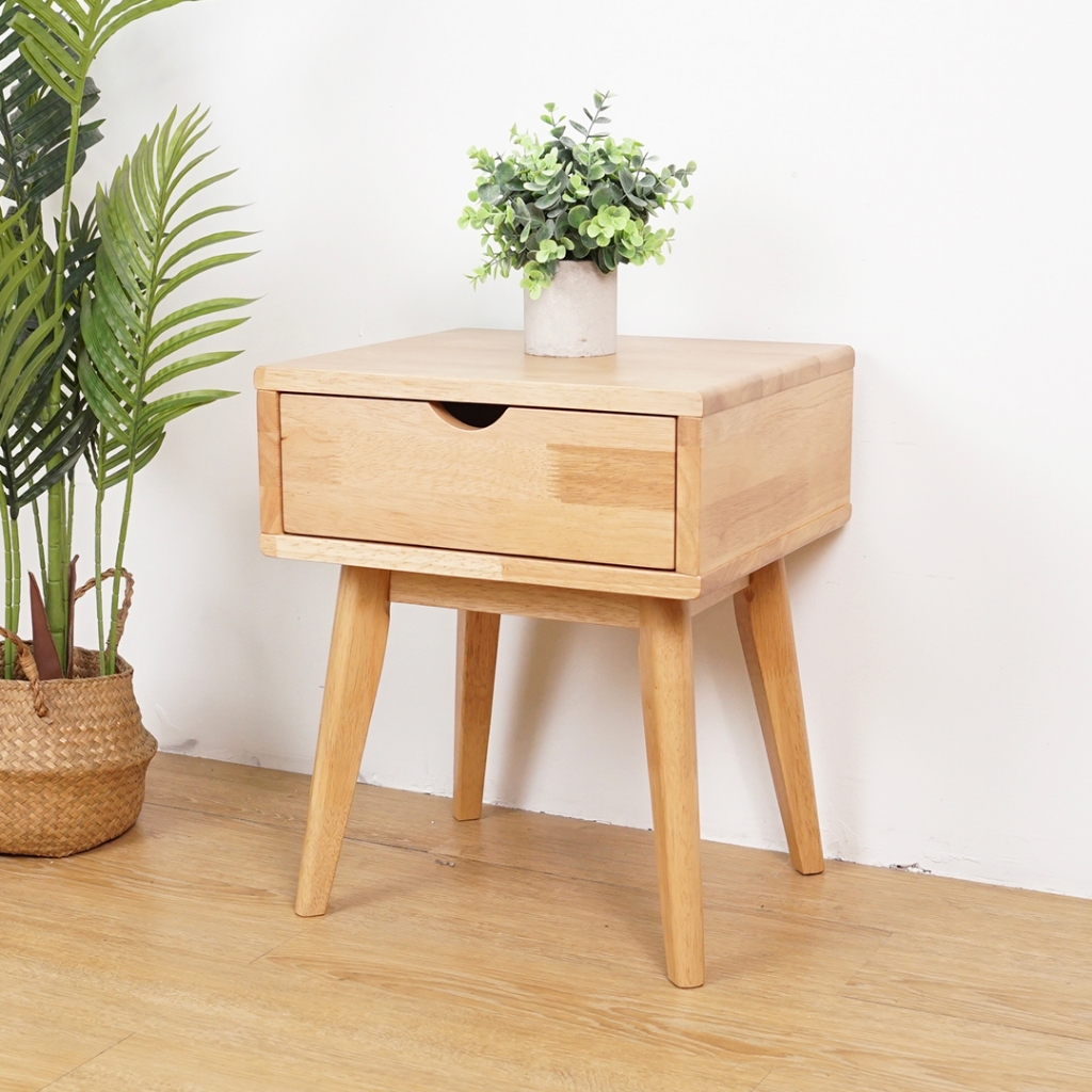 Furniture Direct HIDA Full Solid Wood Bedside Table-Natural | Shopee ...