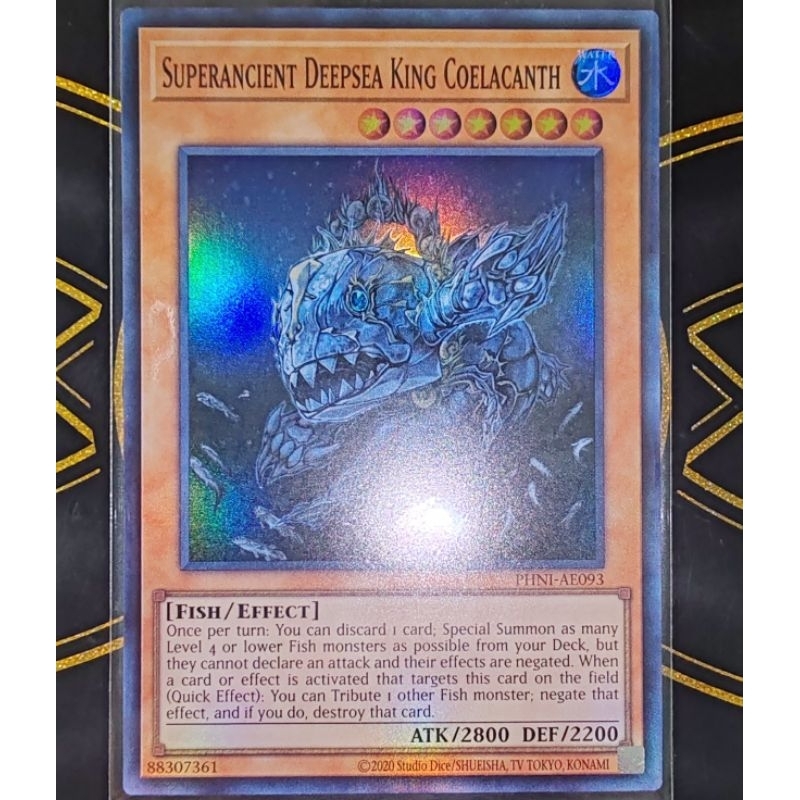 YUGIOH PHNI-AE093 Superancient Deepsea King Coelacanth[SR][超古深海王空棘鱼 ...