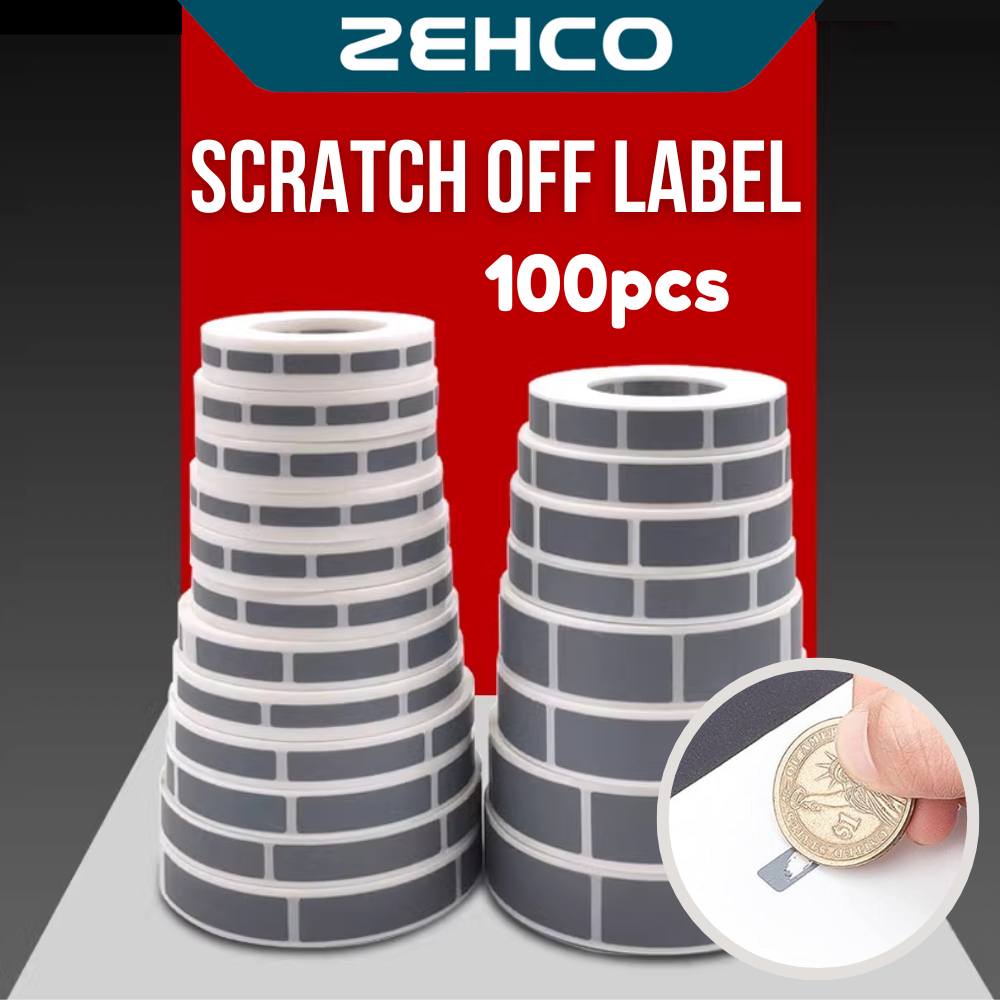 100Pcs Scratch Off Label Silver Rectangle Adhesive Scratch Off Sticker ...