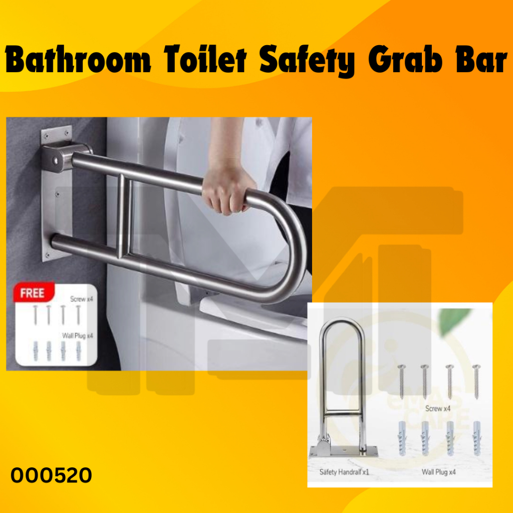 Stainless Steel Bathroom Toilet Safety Grab Bar Pemegang Besi Boleh ...