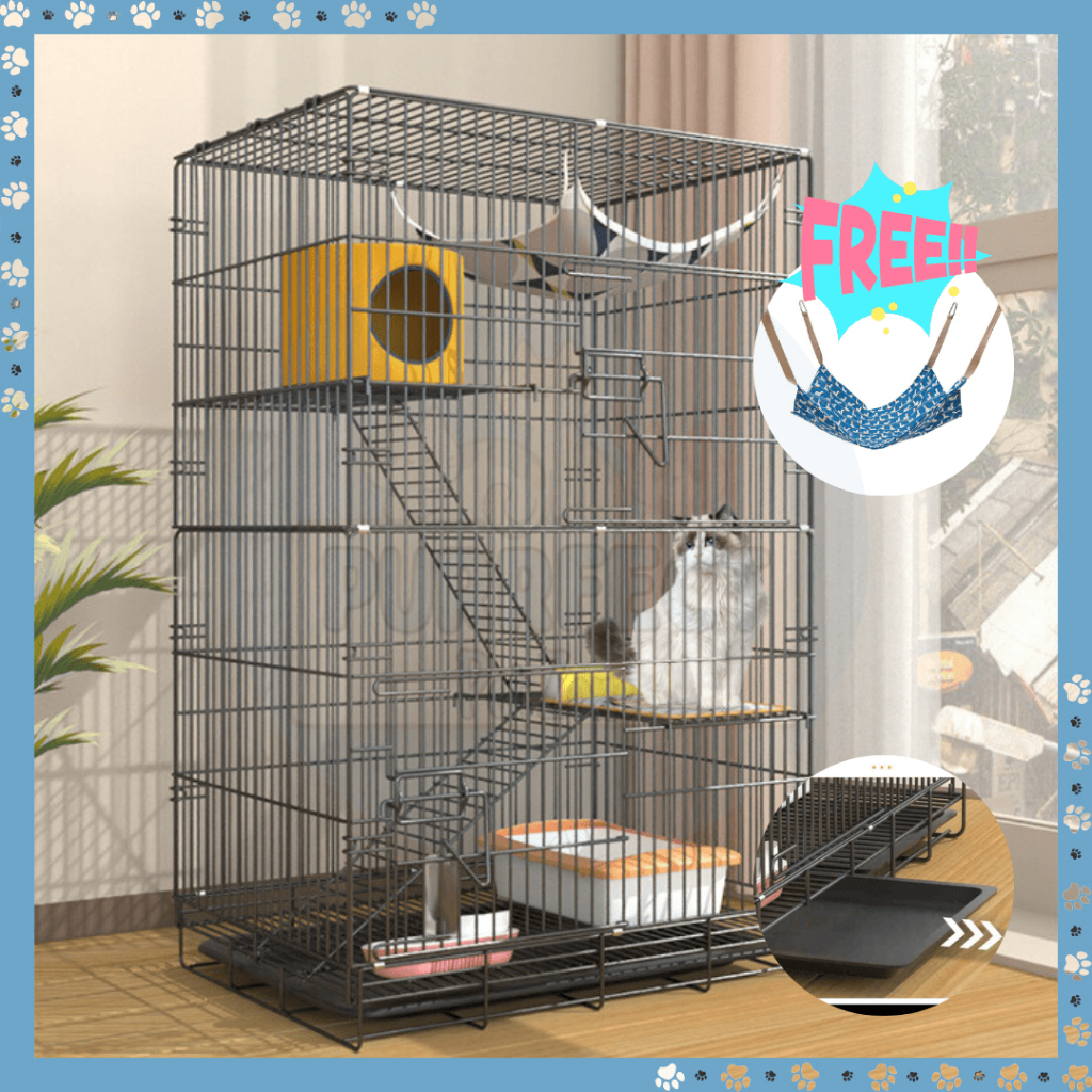 Multiple Layers Cat Cage Large Sangkar Kucing Besar Pet House Indoor ...