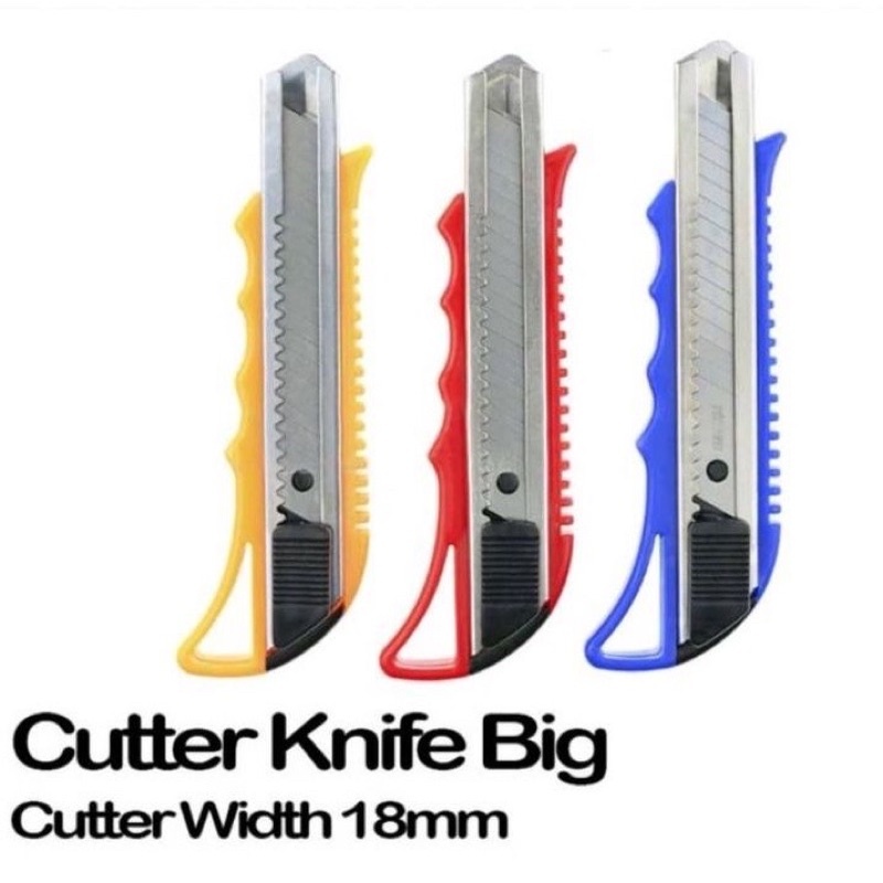 Stationery Big Cutter Knife 18mm Pisau Mesin Knife Safety Lock Pisau ...