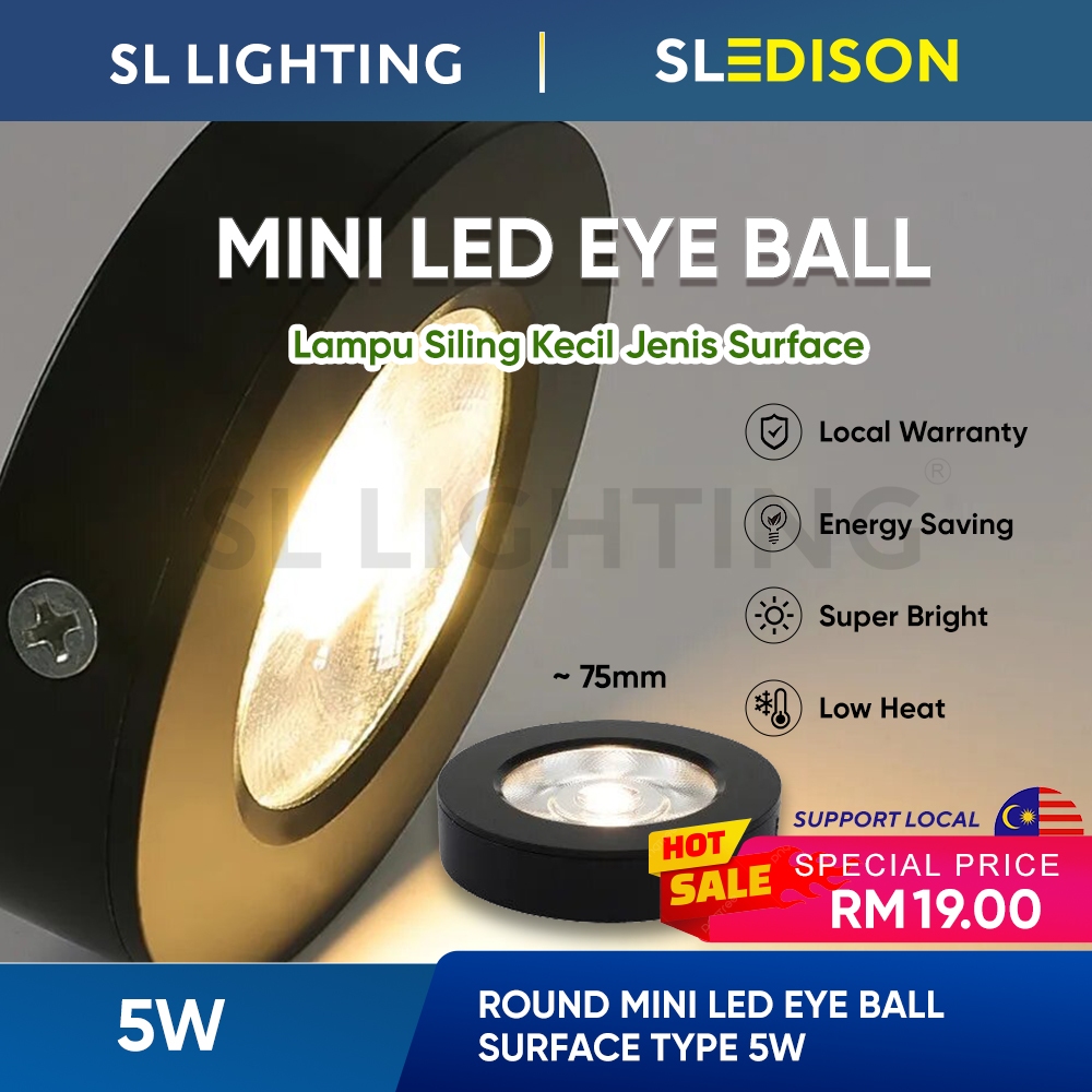SL EDISON Round Mini LED Downlight 5W COB Spotlight Ultra Thin SUrface ...