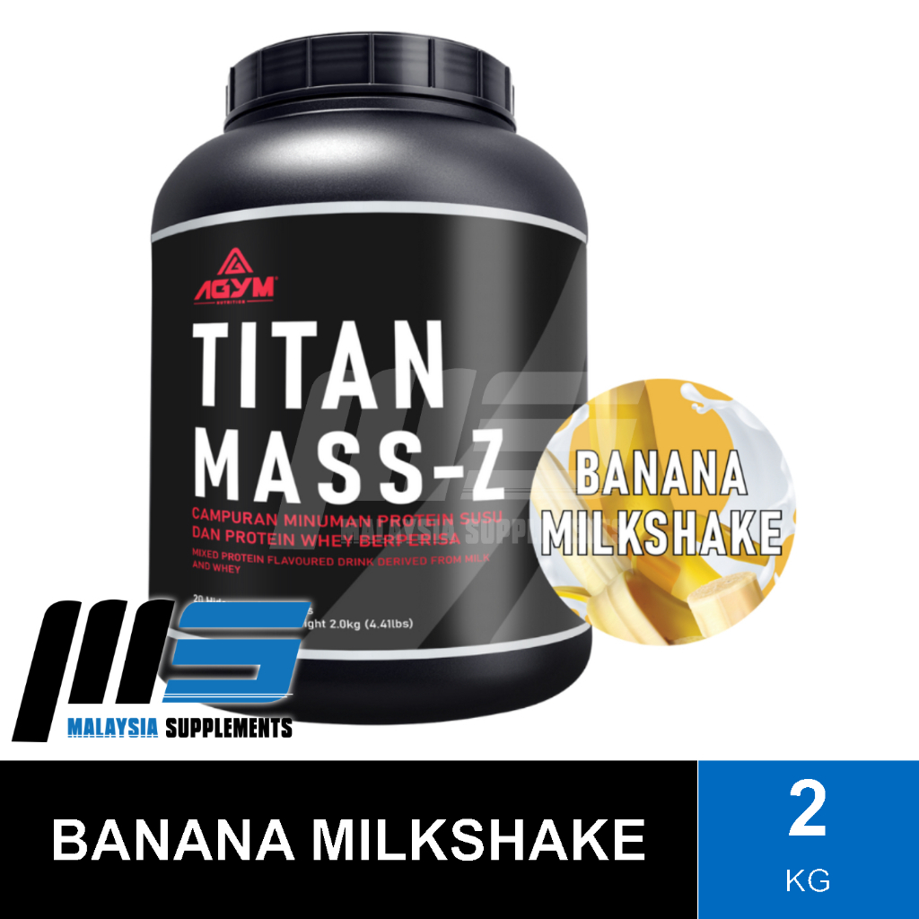 Agym Nutrition Titan Mass, 2kg [FREE GIFT] - HALAL Weight Gainer, USN ...