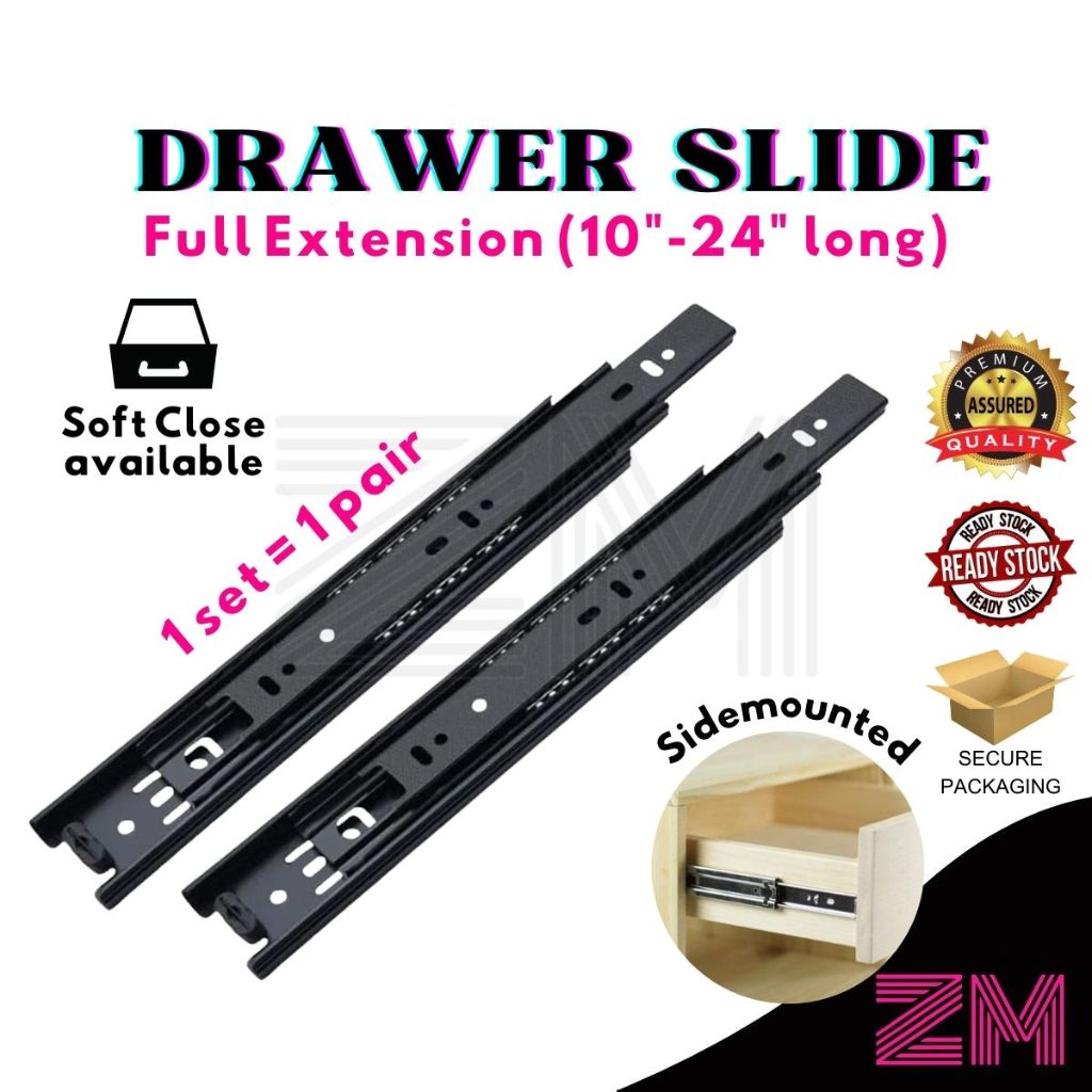 Full Extension Drawer Slide Soft Closing & Non Soft Closing Heavy Duty ...