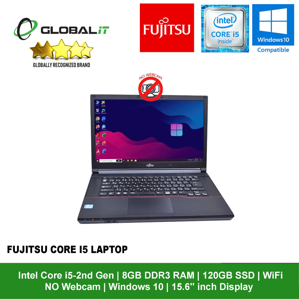 (Refurbished) Fujitsu Core i5 Laptop / 15.6" inch Display / intel Core ...