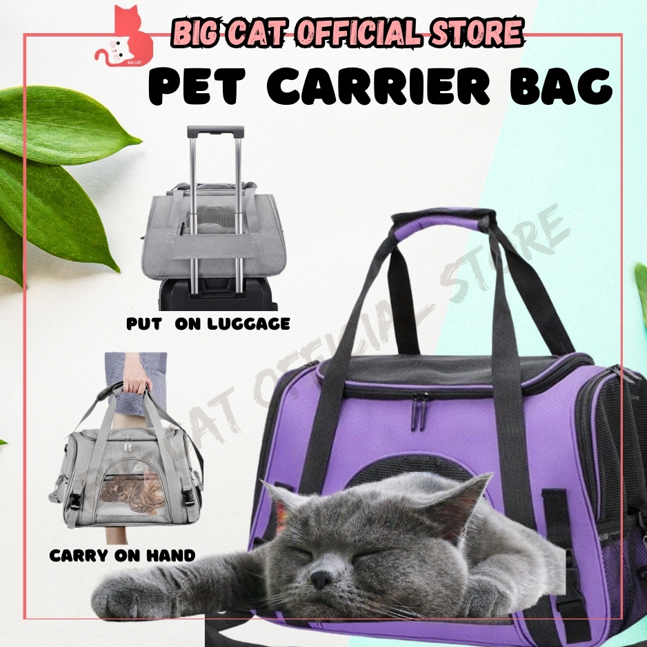 Pet Cat Carrier Bag Beg Breathable Pet Travel Bag Portable Foldable ...