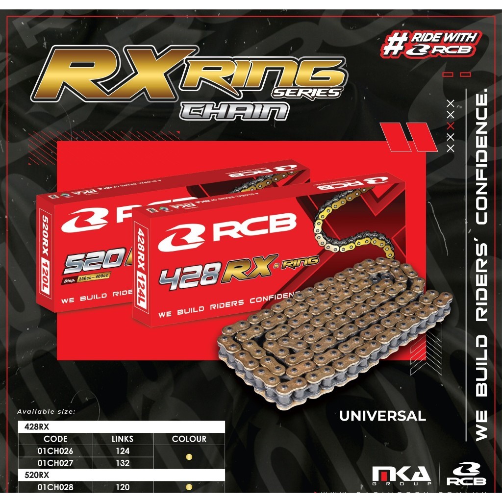 100% Original Racing Boy Chain 428 132L X RX Ring Gold Chain Racing ...