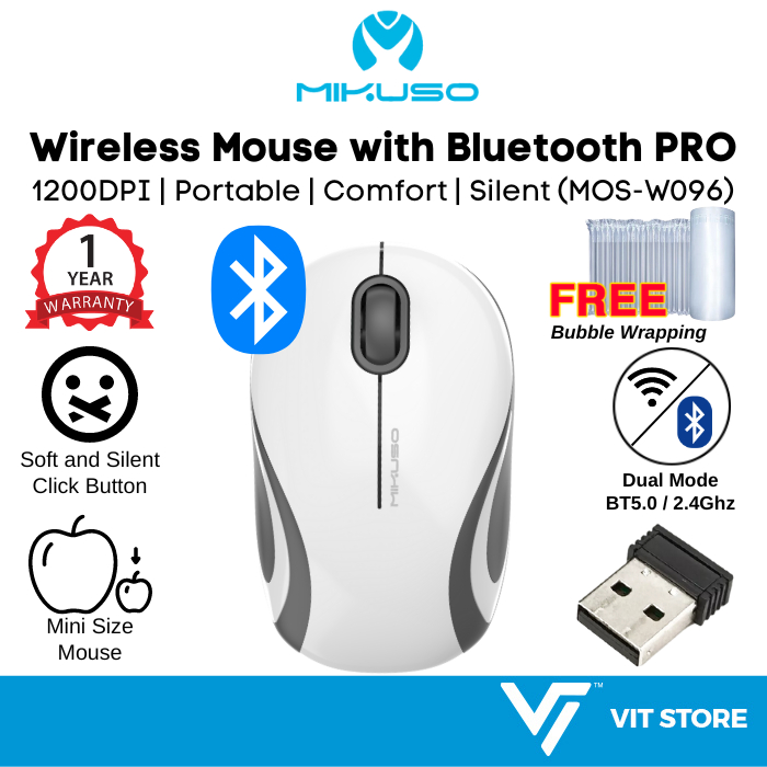 MIKUSO Tetikus Bluetooth Super MINI 1600DPI | USB Small White PC Laptop ...