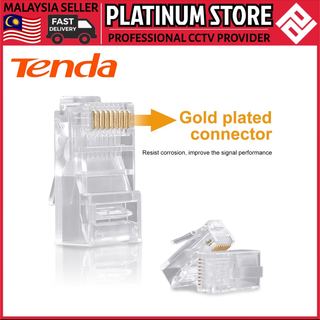 Pass Through 】RJ45 Modular Plug Tenda CAT5 CAT5E CAT6 CAT6E Network ...