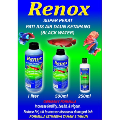 RENOX SUPER PEKAT PATI JUS AIR KETAPANG (Black Water) utk Ikan Laga ...