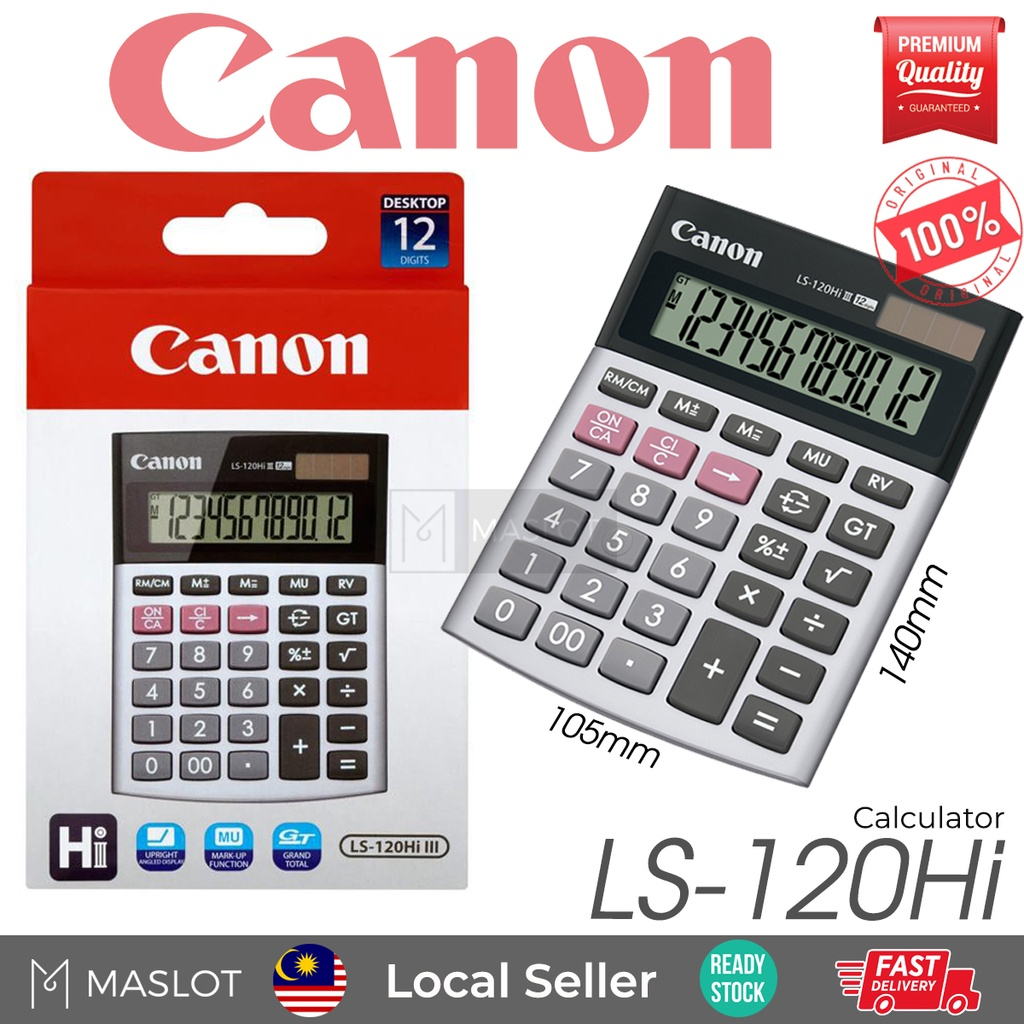 Canon LS-120Hi LS-120 III Calculator 12 Digits desktop | Shopee Malaysia