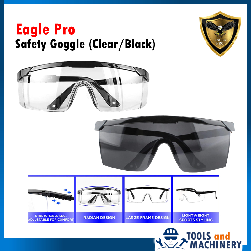 Cermin Mata Keselamatan Mesin Rumput (Black Safety Glasses Spectacles ...