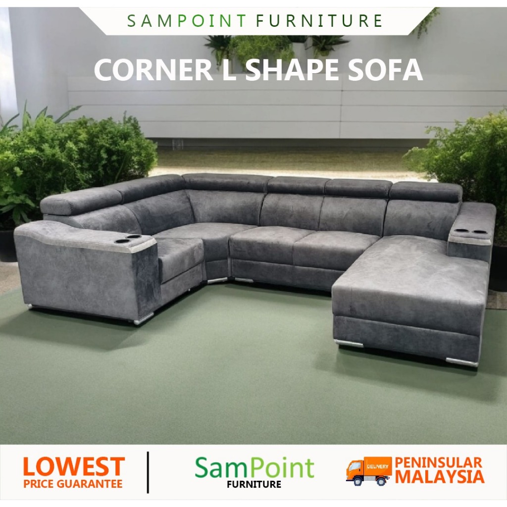 PROMOSI HANGAT SamPoint Sofa Bentuk L Besar Murah | Sofa Kain Moden ...