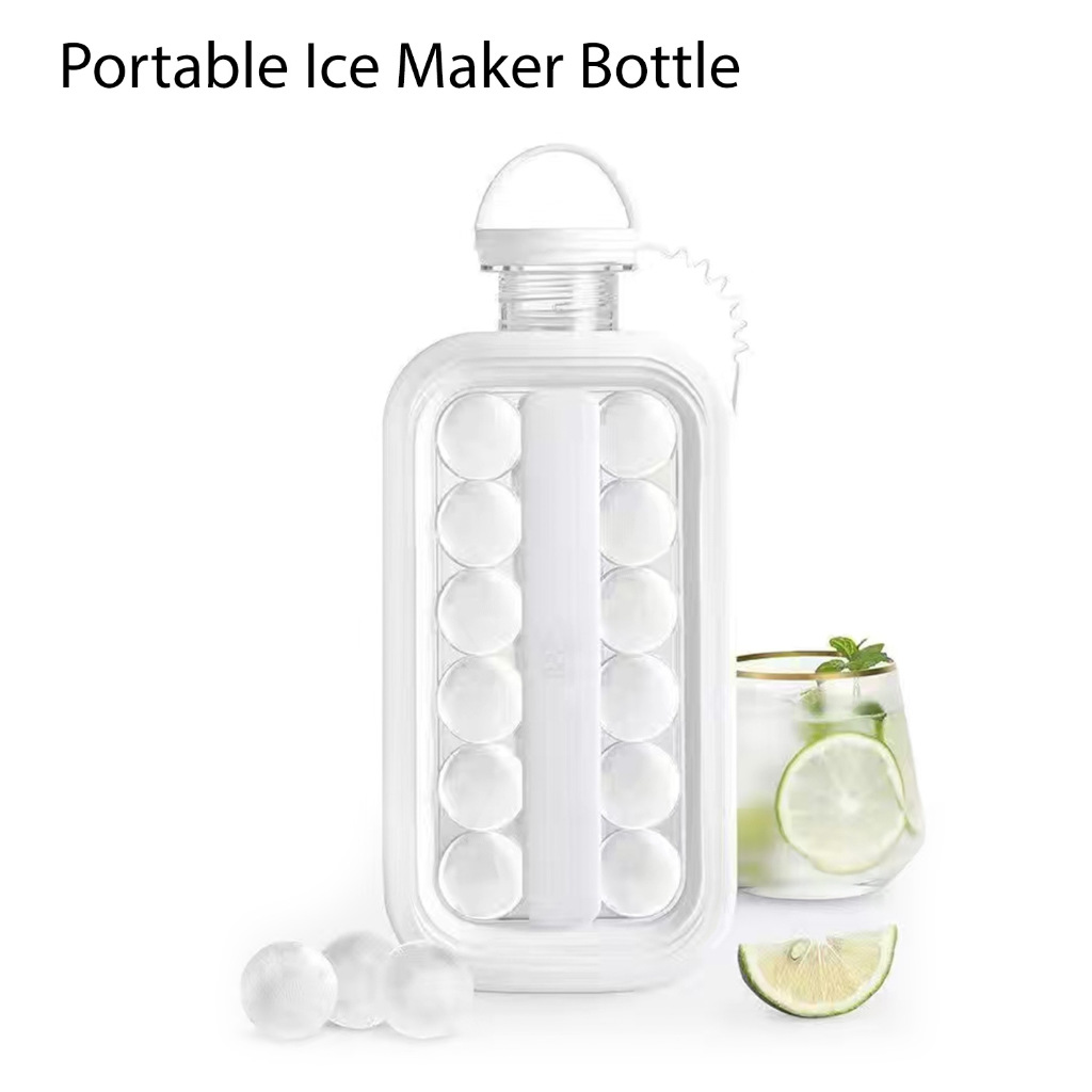 Portable Ice Maker 2 in 1 Food Grade Leakproof Bottle Iceball Making ...