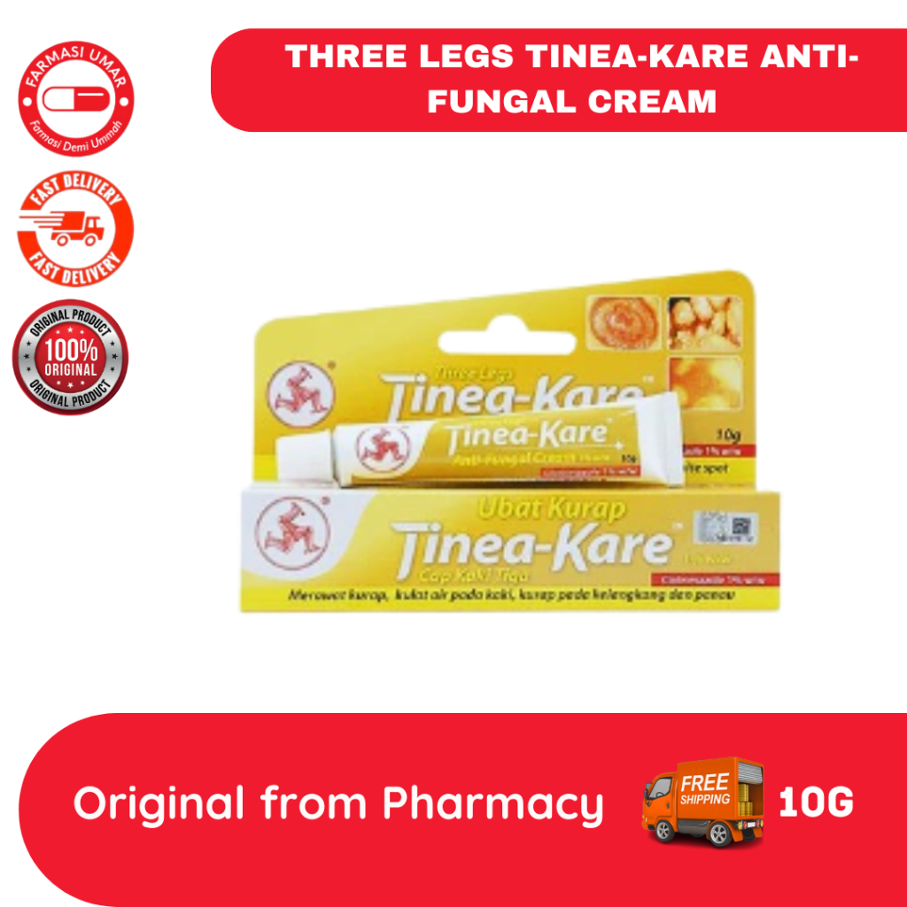 Three legs Tinea-kare Anti-Fungal Cream 10g (Ubat Kurap) | Shopee Malaysia