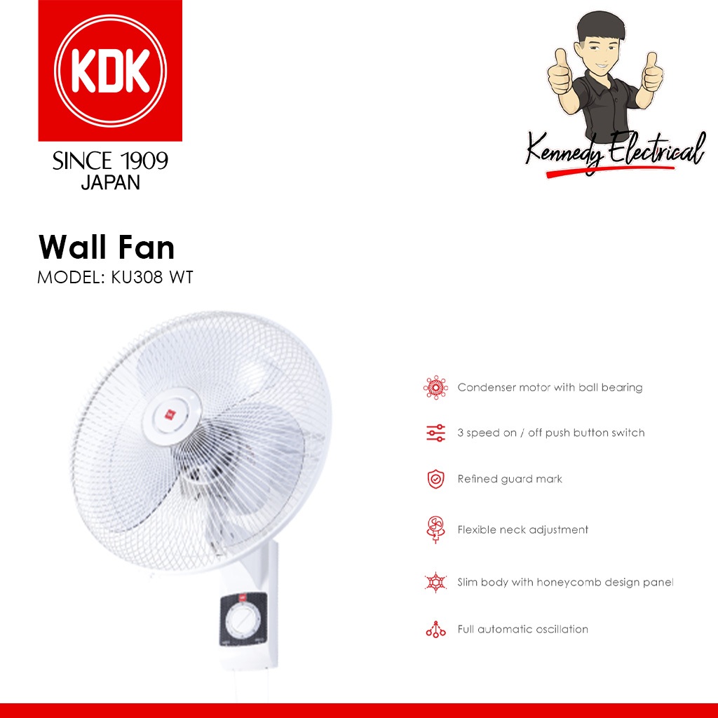 KDK Wall Fan KU308 WT | Shopee Malaysia