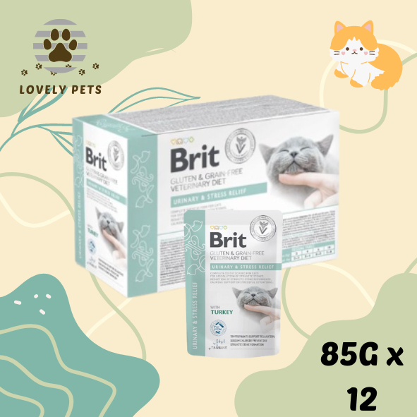 Brit Grain Free Veterinary Diets Cat Pouch (12x85G) Urinary&Stress ...
