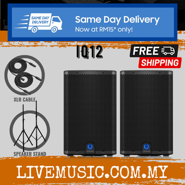 Turbosound iQ12 2500-Watt 12" Powered Speaker With Speaker Stand And ...