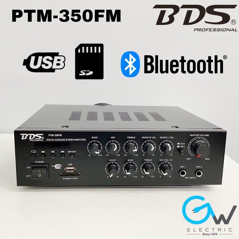 BDS Professional Amplifier PTM-350 30W x2 Karaoke System with Bluetooth ...