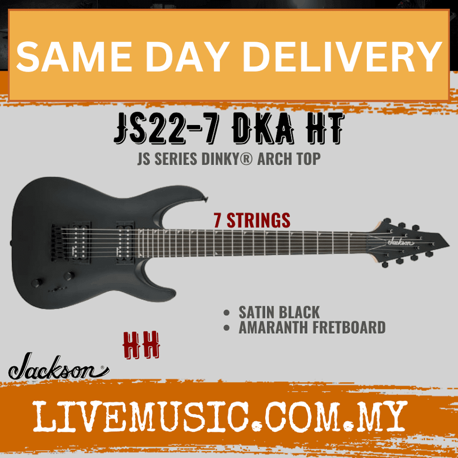 Jackson JS22-7 DKA - Dinky Arch Top 7-String Electric Guitar - Satin ...