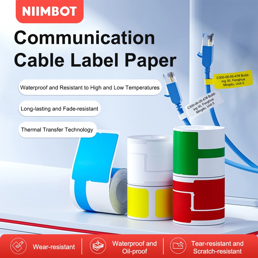 NIIMBOT B21/B3S/B1 Wire and Cable Label Paper Communication Network ...