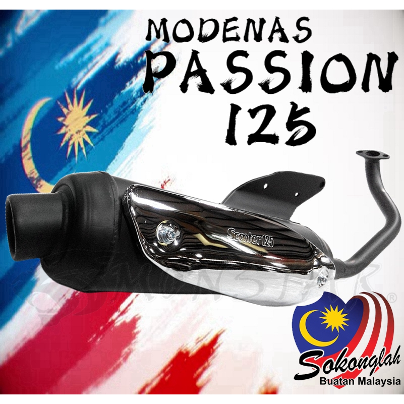 MODENAS PASSION KARISMA ELIT 125 ELEGAN 150 STD MUFFLER EJM EXHAUST ORI ...