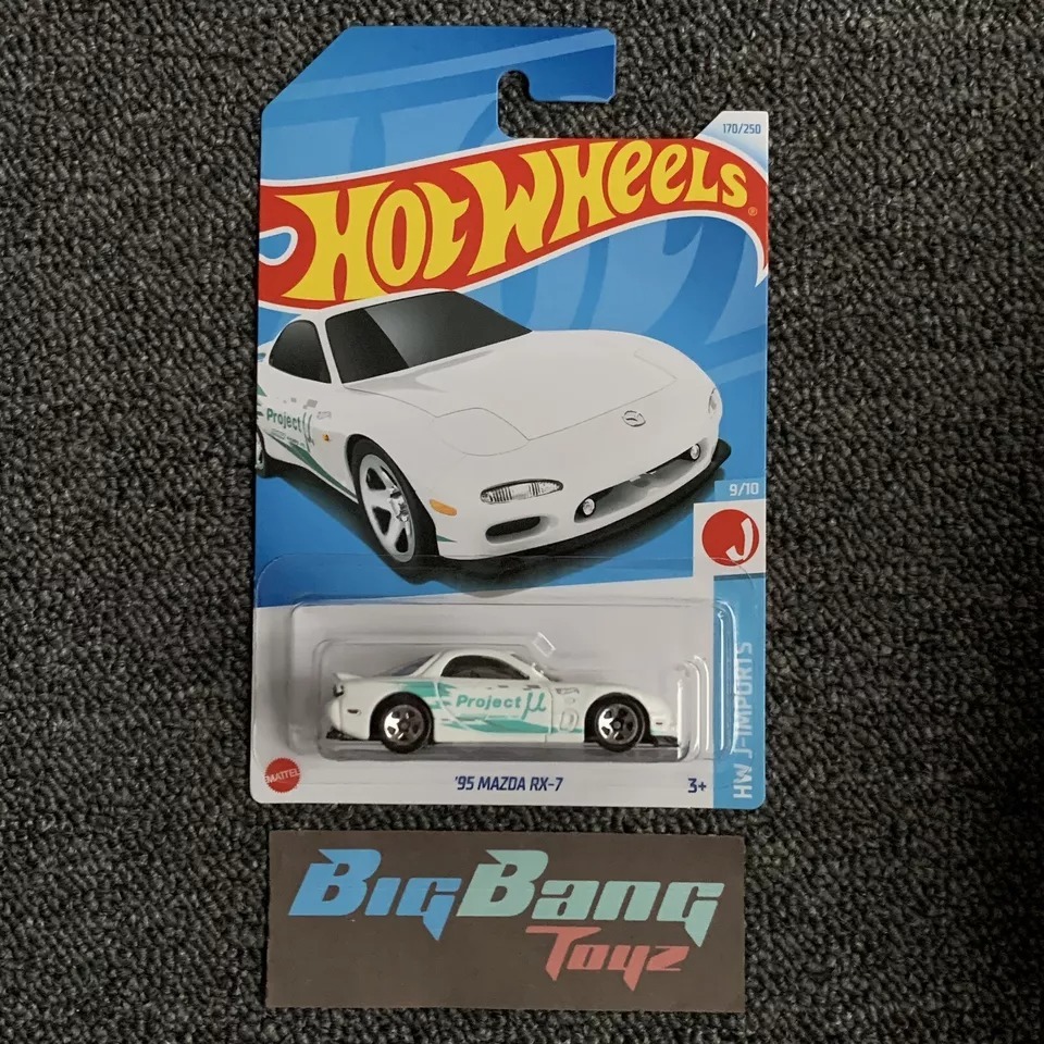 Hot Wheels 95 Mazda RX-7 White #170 Mainline 2024 Case J/K (In-Stock ...