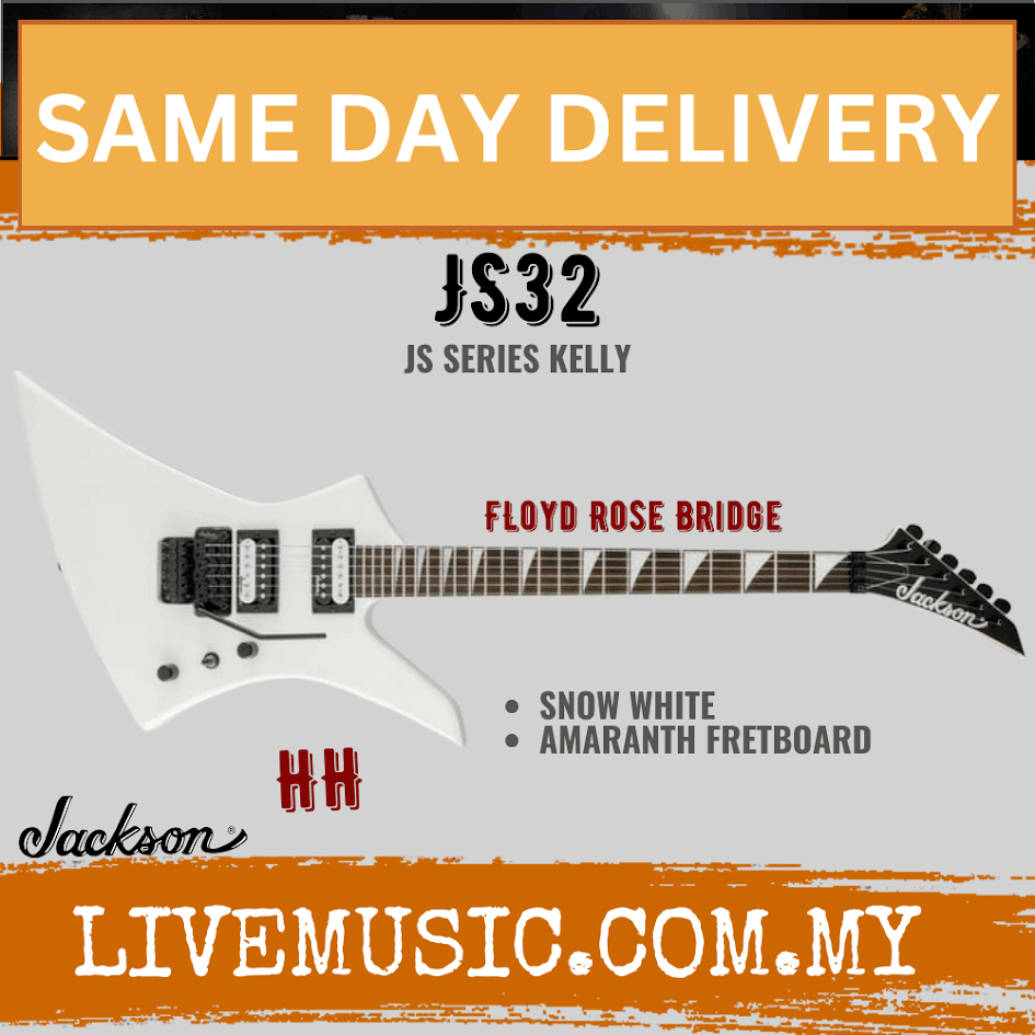 Jackson JS32 - JS Series Kelly Electric Guitar Amaranth Fretboard - Snow White (JS-32/JS 32 ...