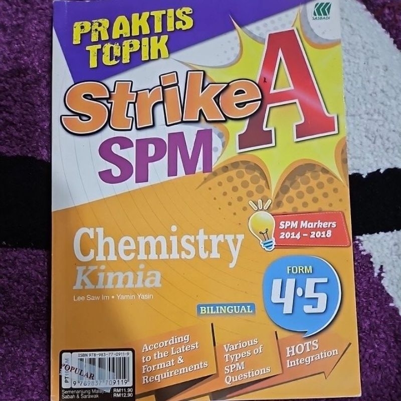 Praktis Topik Strike A SPM Chemistry/Kimia Form 4&5 [Bilingual/Dwibahasa] [SPM] [USED] | Shopee ...