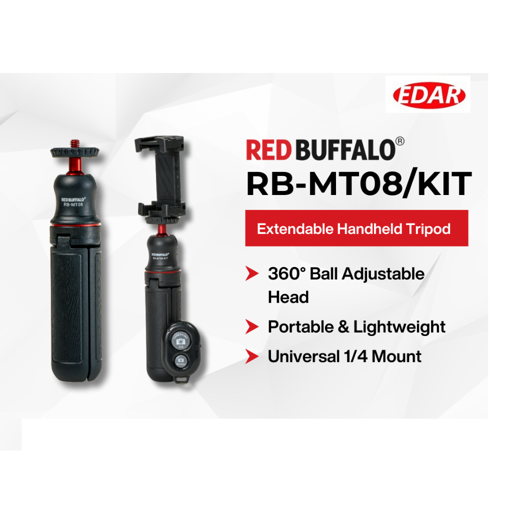 Red Buffalo RB-MT08 / RB-MT08 KIT Extendable Handheld Compact Selfie ...