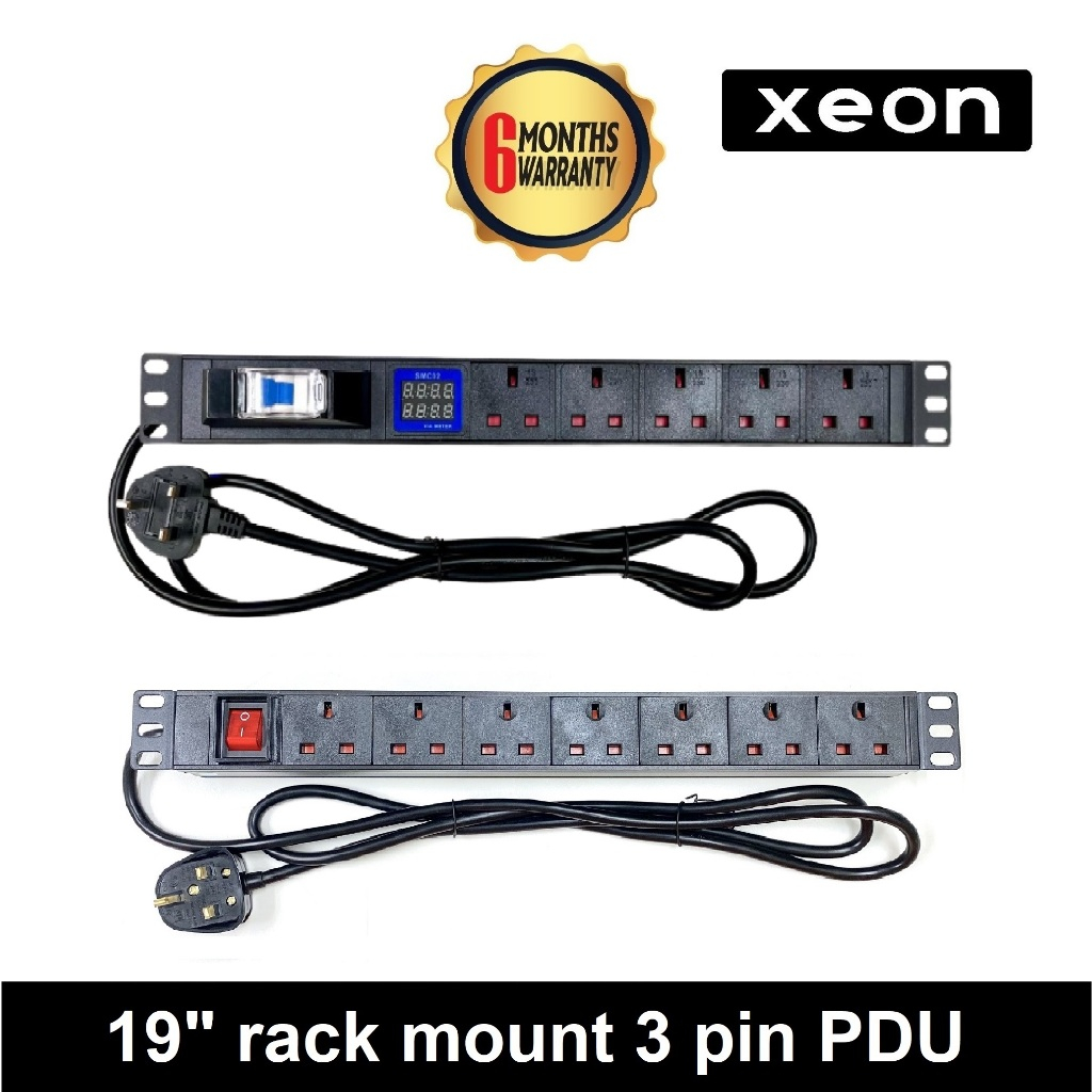 PDU Power Distribution Unit 19" Rack mount UK 3 pin Power Socket ...