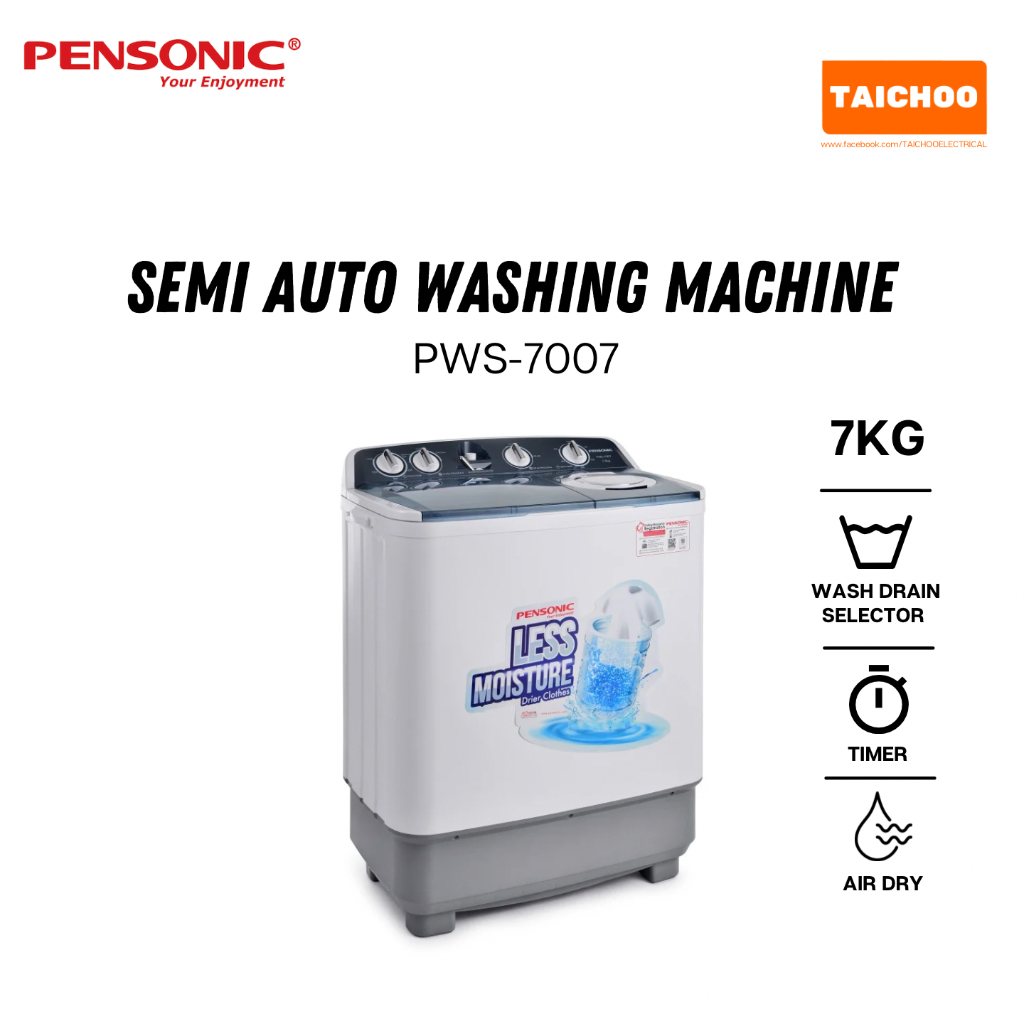 Pensonic Semi Auto Washing Machine 7KG PWS-7007 | Shopee Malaysia