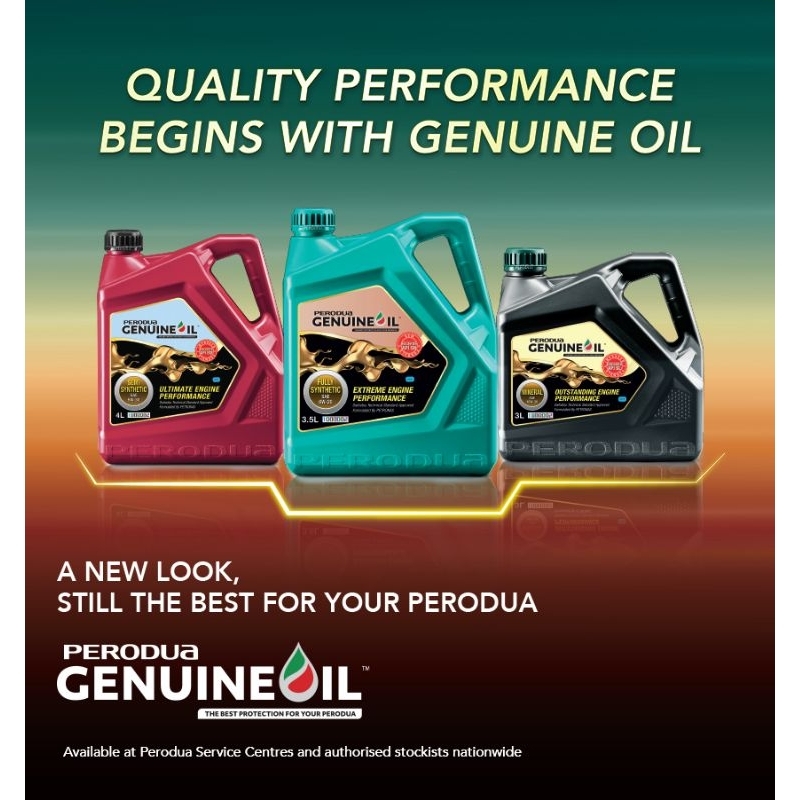 0Original Perodua 3.5L Engine Oil 0w-20 Fully Synthetic Myvi Bezza Alza ...