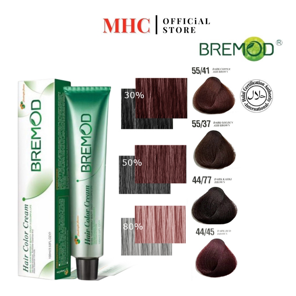 [HALAL] BREMOD GraY Hair Cover Dye Color Cream Salon Professional Color ...